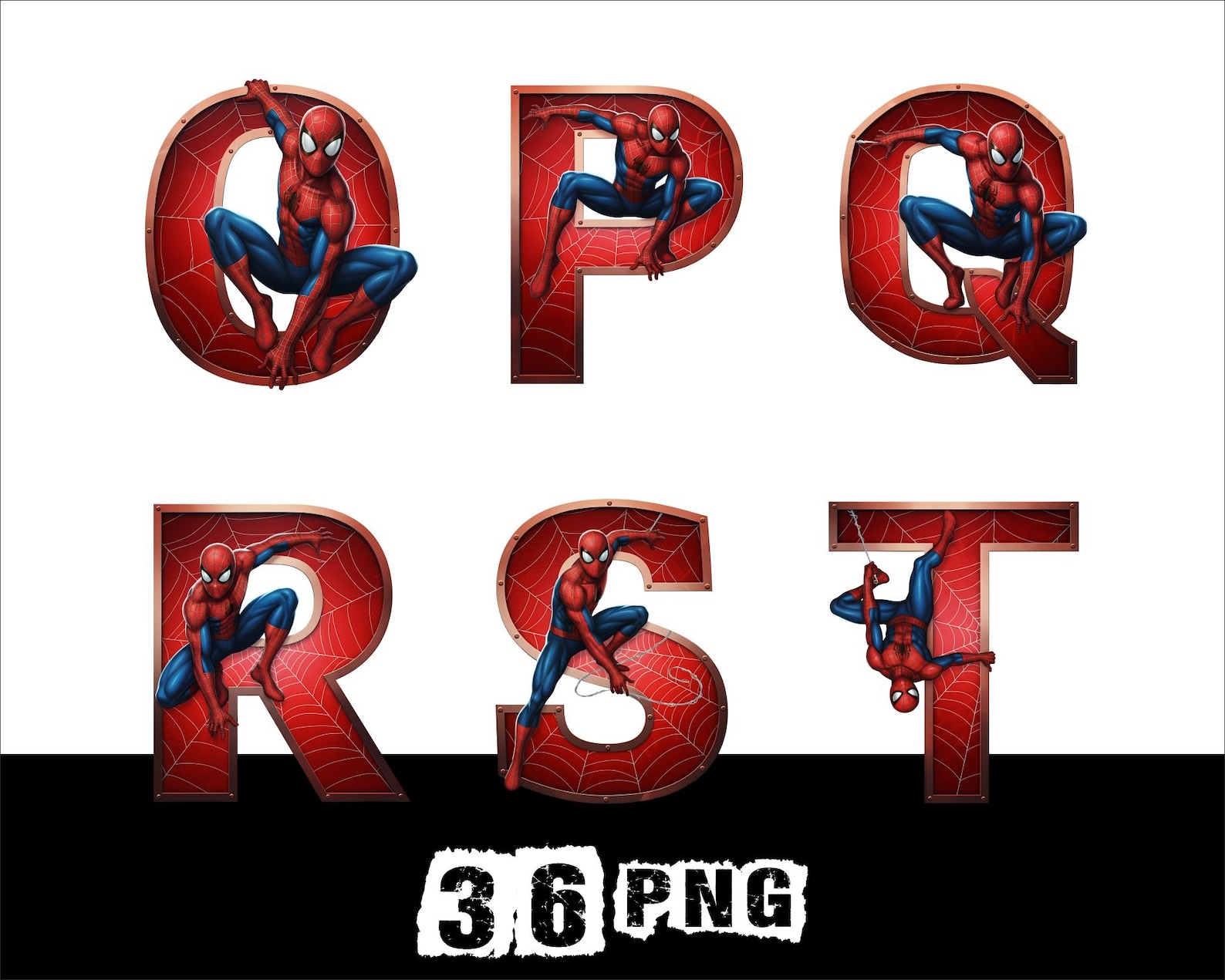 Cartoon Spider Alphabet Png Design Spider Hero Letters Png Font Party ...