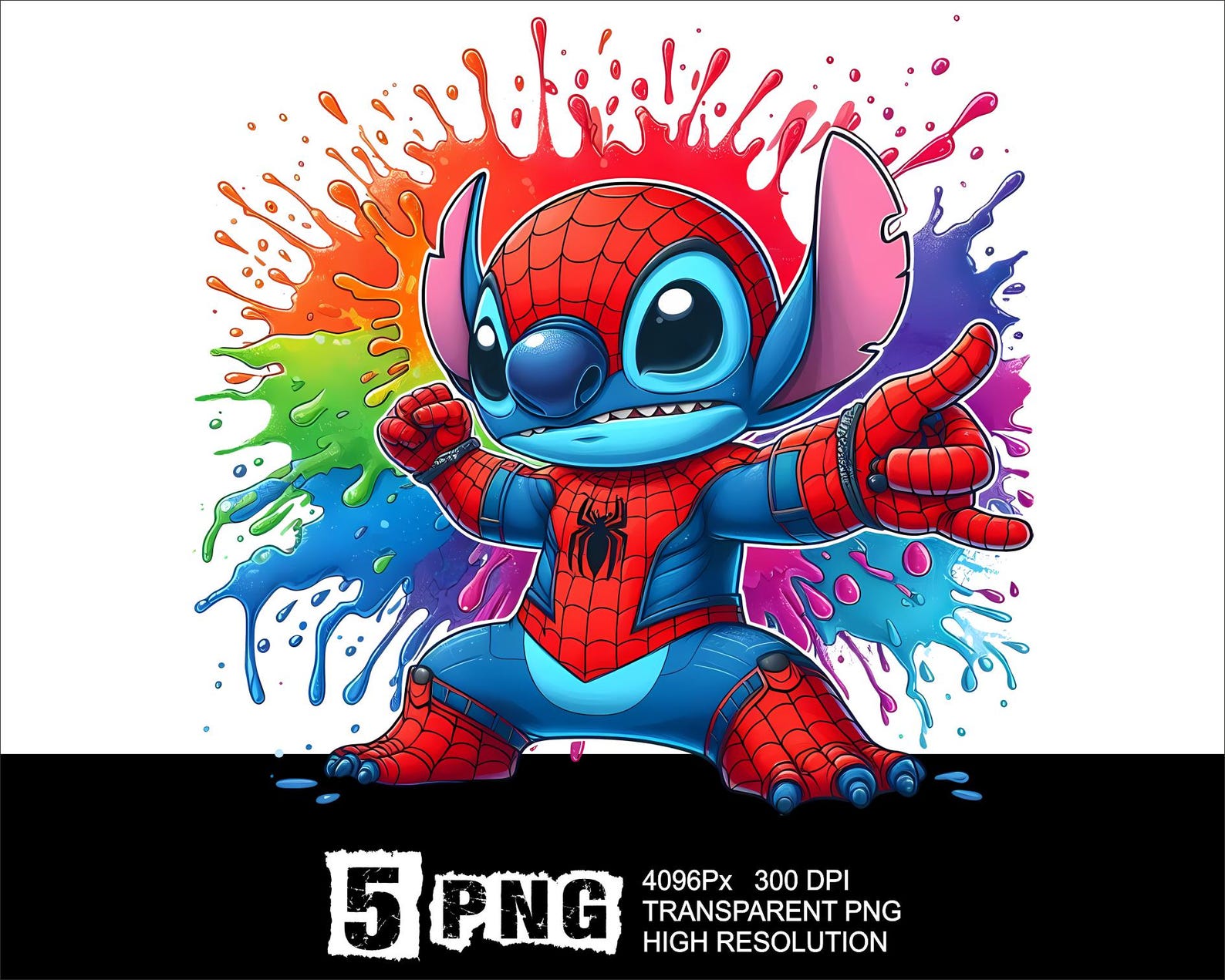 Stitch Hero Spider Design 5 PNG Stitch Clipart High Resolution Png ...