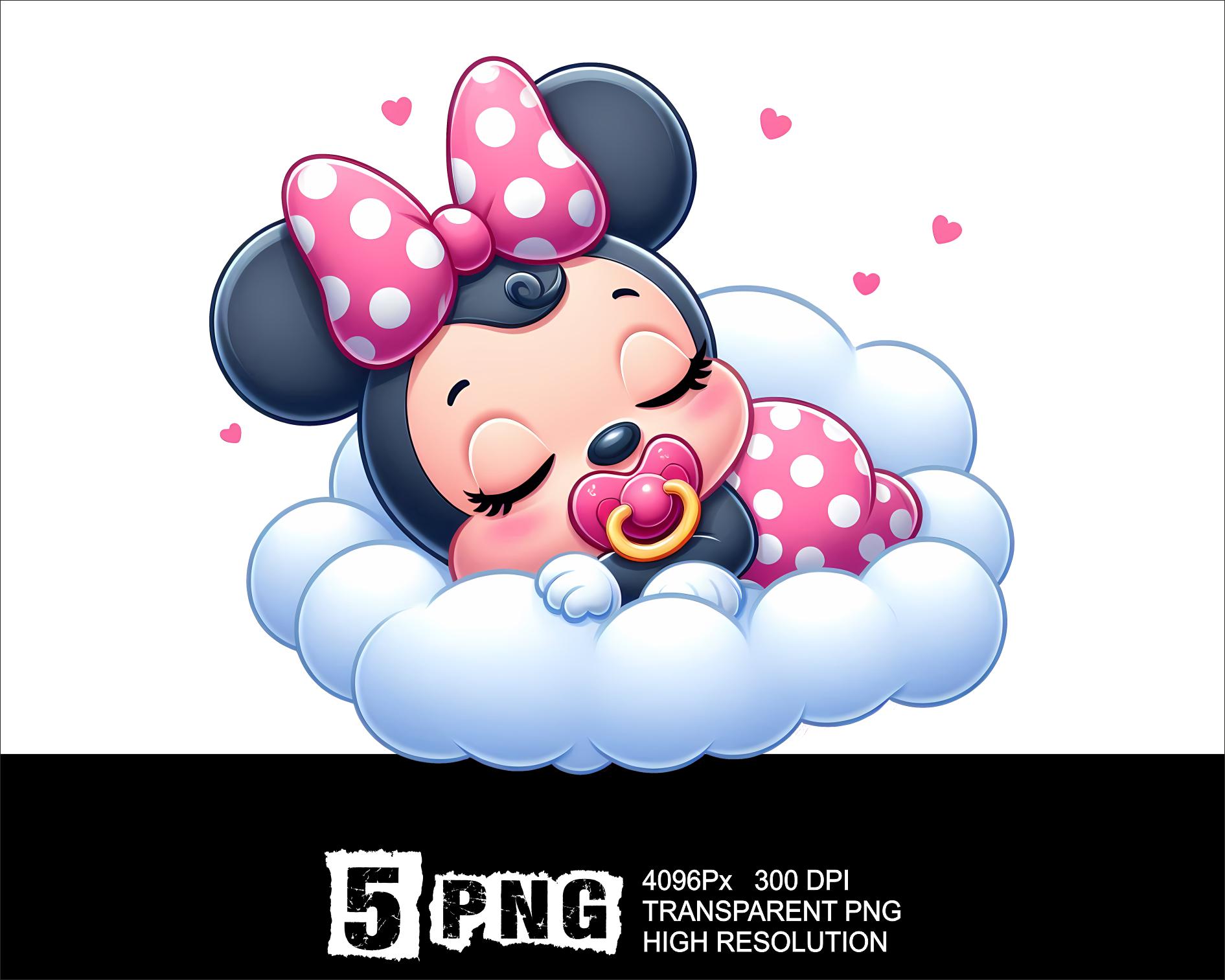 Sleeping Baby Minnie Design 5 PNG Minnie Clipart High Resolution Png ...