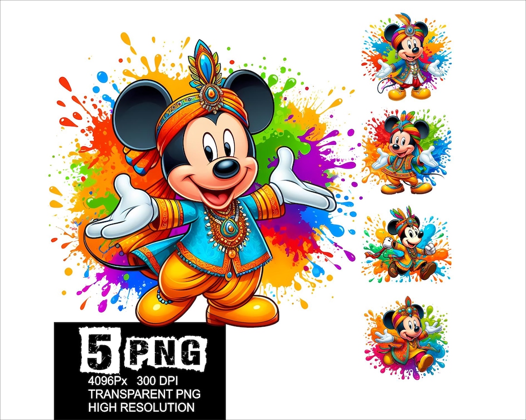Mickey Indian Design 5 PNG Mickey Splash High Resolution Png Design ...
