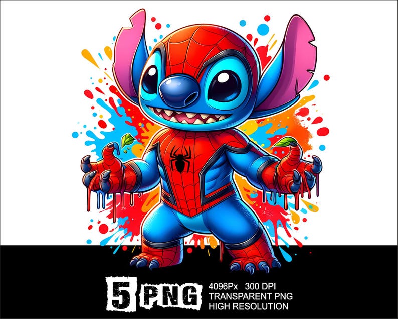 Stitch Hero Spider Design 5 PNG Stitch Clipart High Resolution Png ...