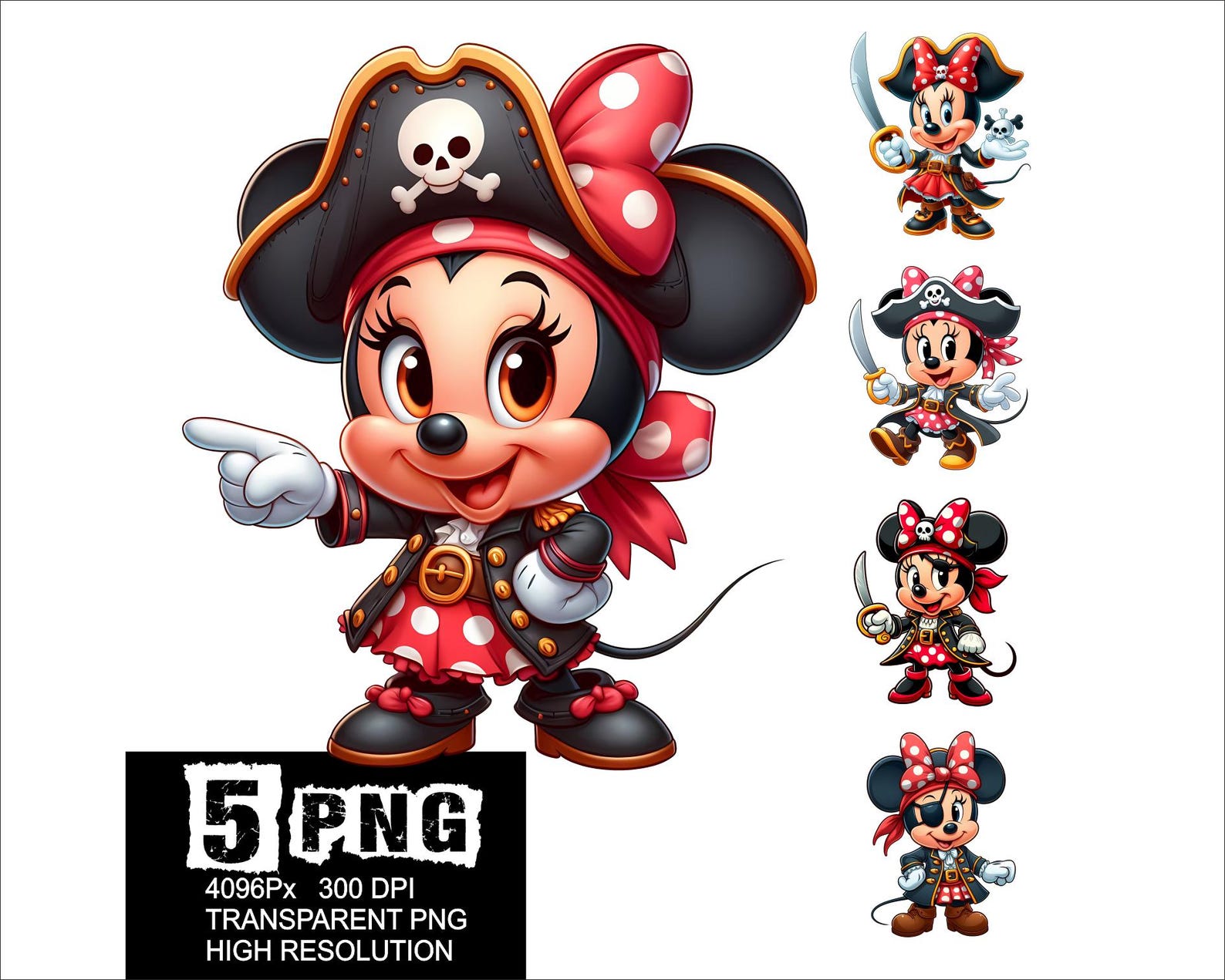 Minnie Pirates Girl Design 5 PNG Minnie Clipart High Resolution Png ...