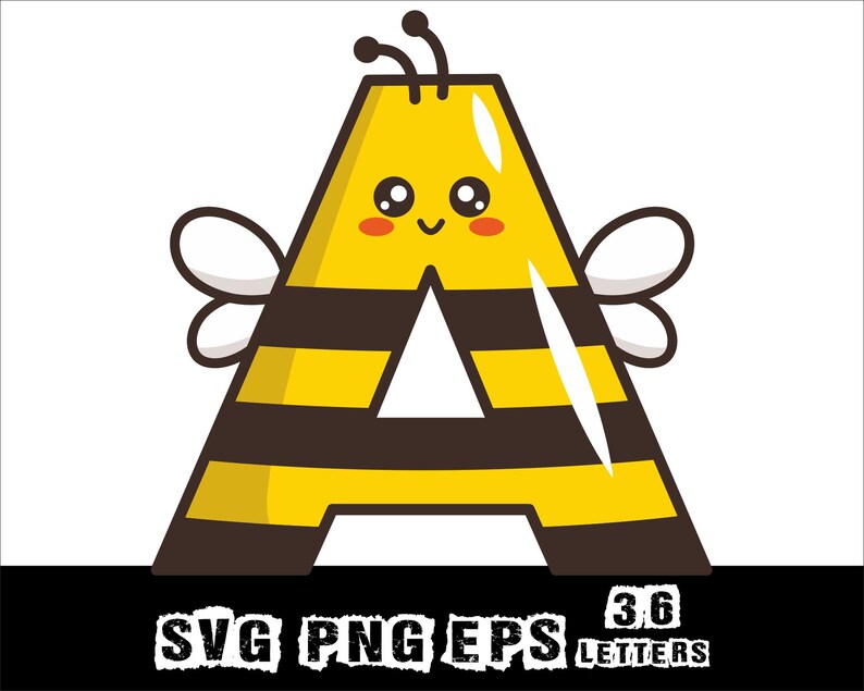 Cute Bee Alphabets and Numbers Doodle Font Bee Font Honey Bee Alphabet ...