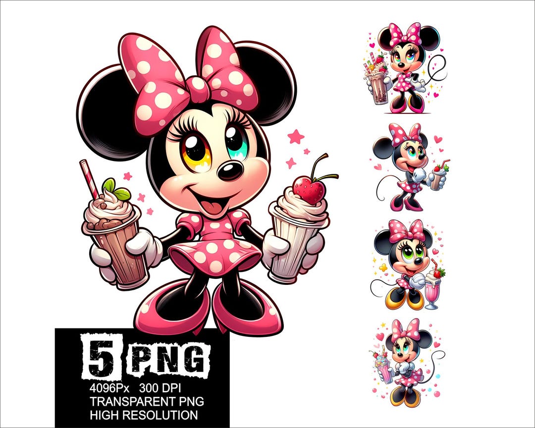 Minnie Milkshake Design 5 PNG Mouse Girl Clipart High Resolution Png Design Mouse Milkshake Girl ...
