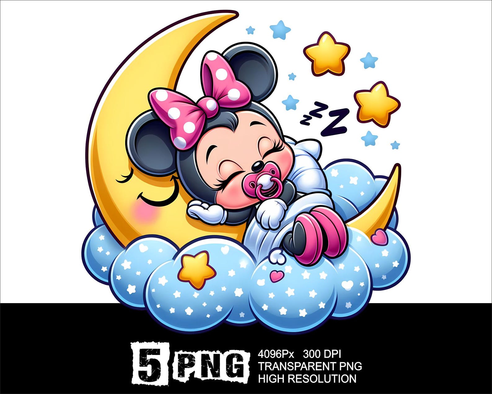 Sleeping Baby Minnie Design 5 PNG Minnie Clipart High Resolution Png ...