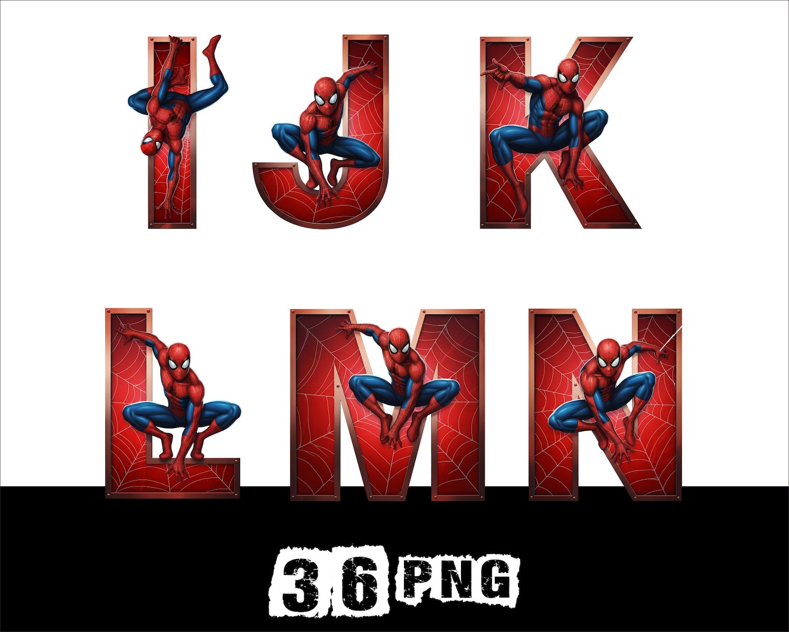 Cartoon Spider Alphabet Png Design Spider Hero Letters Png Font Party ...