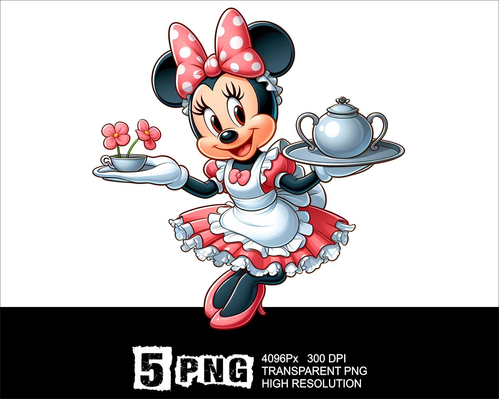 Minnie Maid Design 5 PNG Mouse Girl Clipart High Resolution Png Design ...