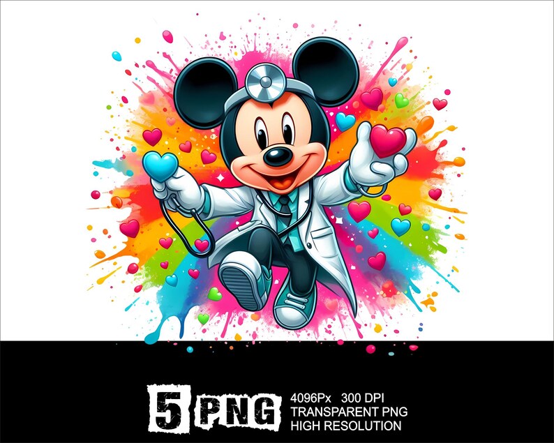Mickey Doctor Design 5 PNG Mickey Splash High Resolution Png Design ...