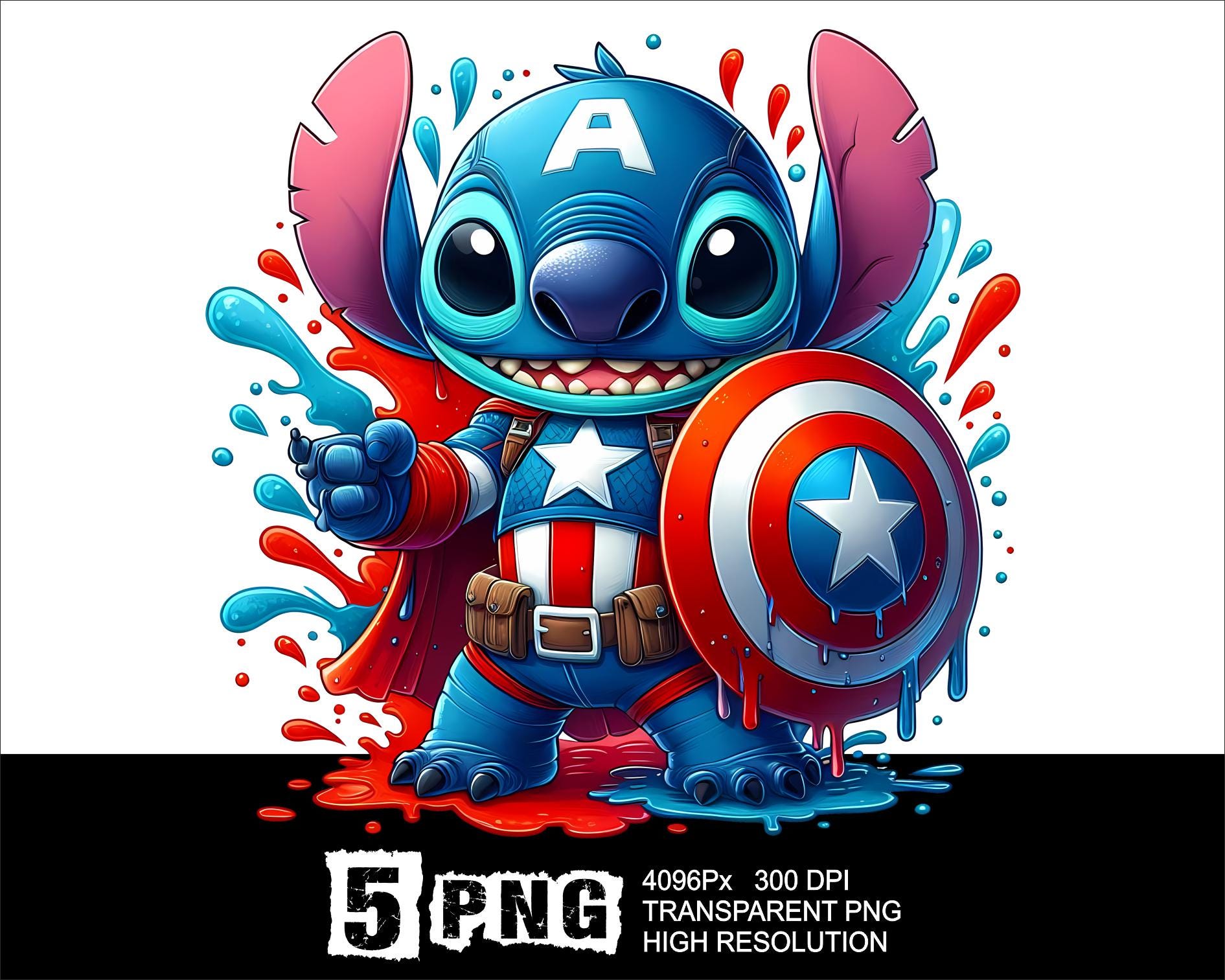 Stitch Hero Captain Design 5 PNG Stitch Clipart High Resolution Png ...