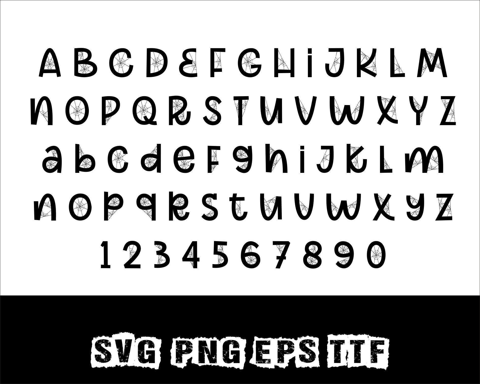 Halloween Spider Spooky Font SVG Halloween Alphabet Halloween Clipart ...