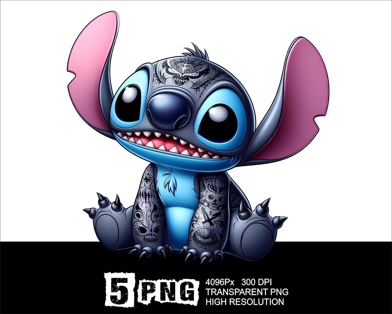 Stitch Tattoo Gothic Design 5 PNG Stitch Clipart High Resolution Png ...