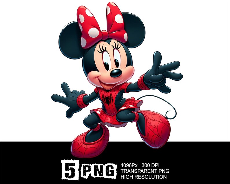 Minnie Hero Girl Spider Design 5 PNG Mouse Girl Hero Clipart High ...