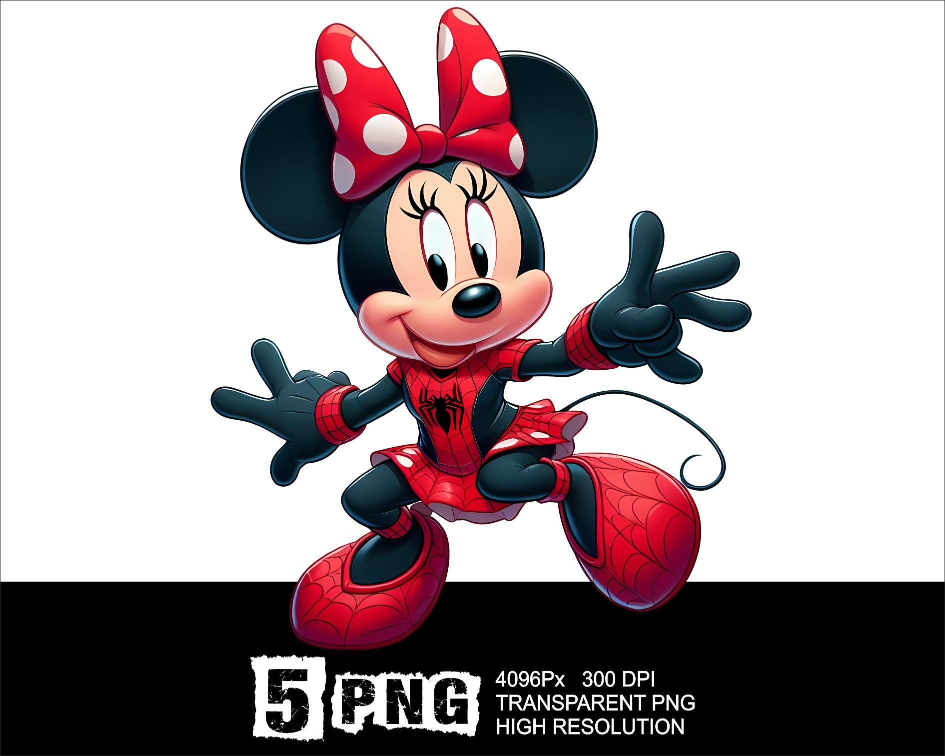 Minnie Hero Girl Spider Design 5 PNG Mouse Girl Hero Clipart High ...