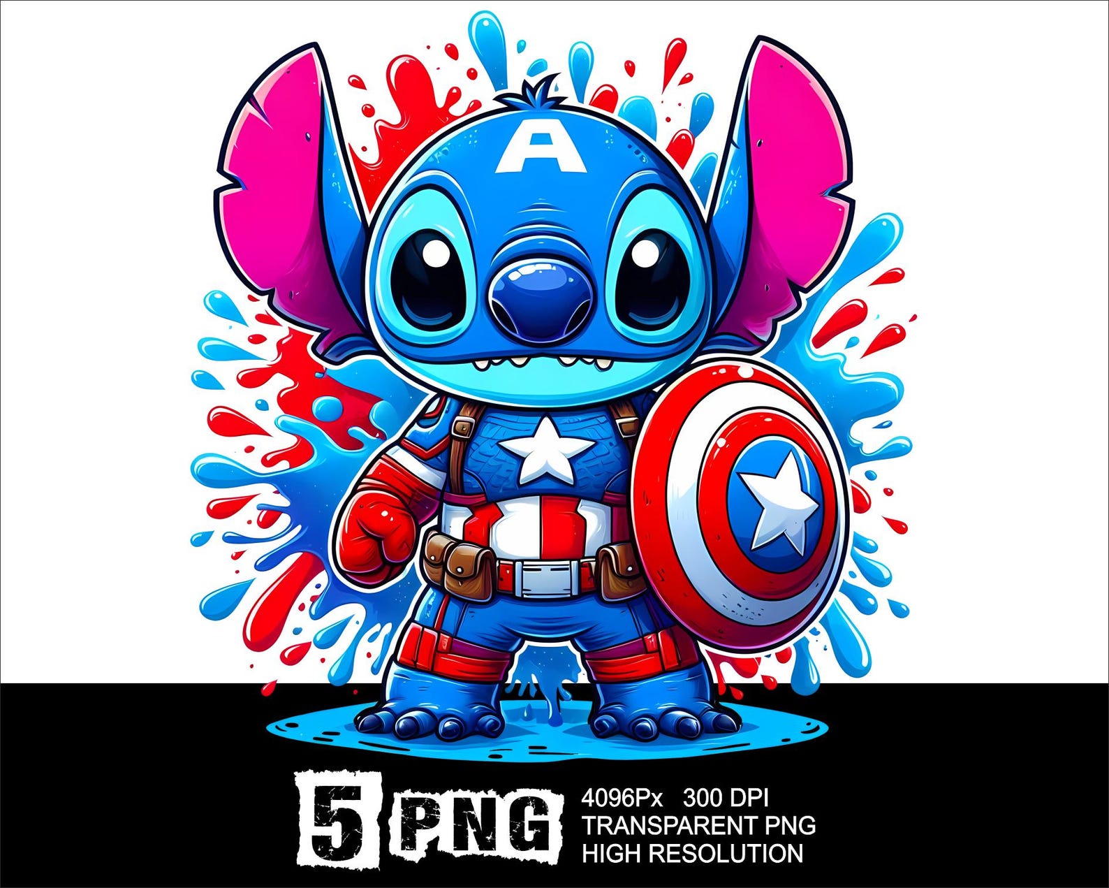 Stitch Hero Captain Design 5 PNG Stitch Clipart High Resolution Png ...
