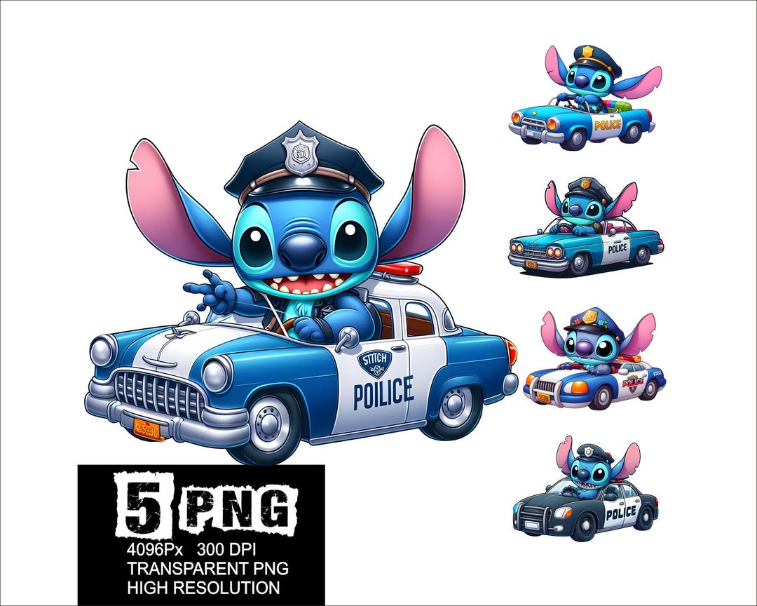 Stitch Police Cars Design 5 PNG Stitch Clipart High Resolution Png ...