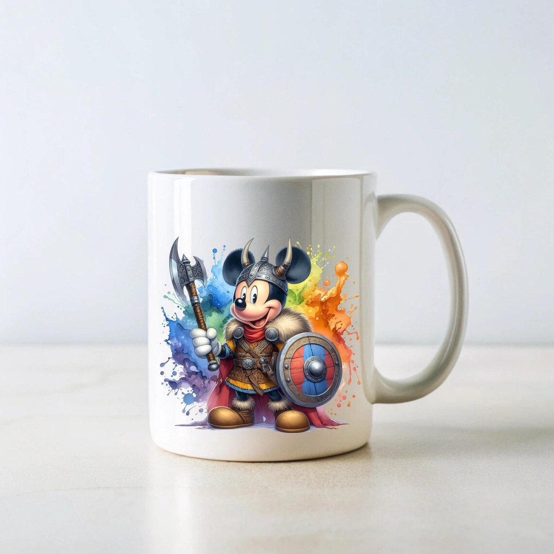 Viking Mickey Design 5 PNG Mickey Viking Watercolor and Splash High ...
