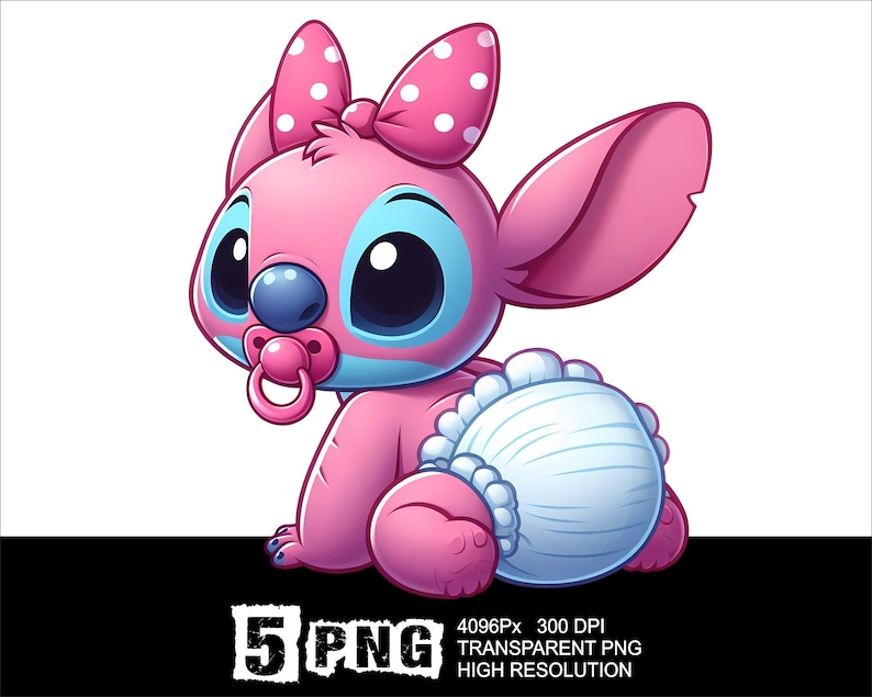 Girl Baby Stitch Design 5 PNG Angel Stitch Clipart High Resolution Png ...