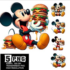 Mickey Hamburger Design 5 PNG Mickey Clipart High Resolution Png Design ...
