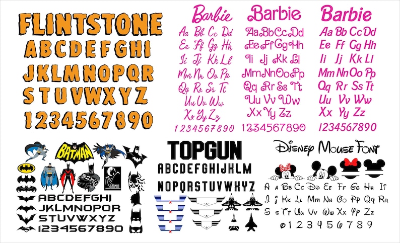 The Ultimate 25 Fonts Cartoon Font Bundle for Cricut SVG Canva Font ...