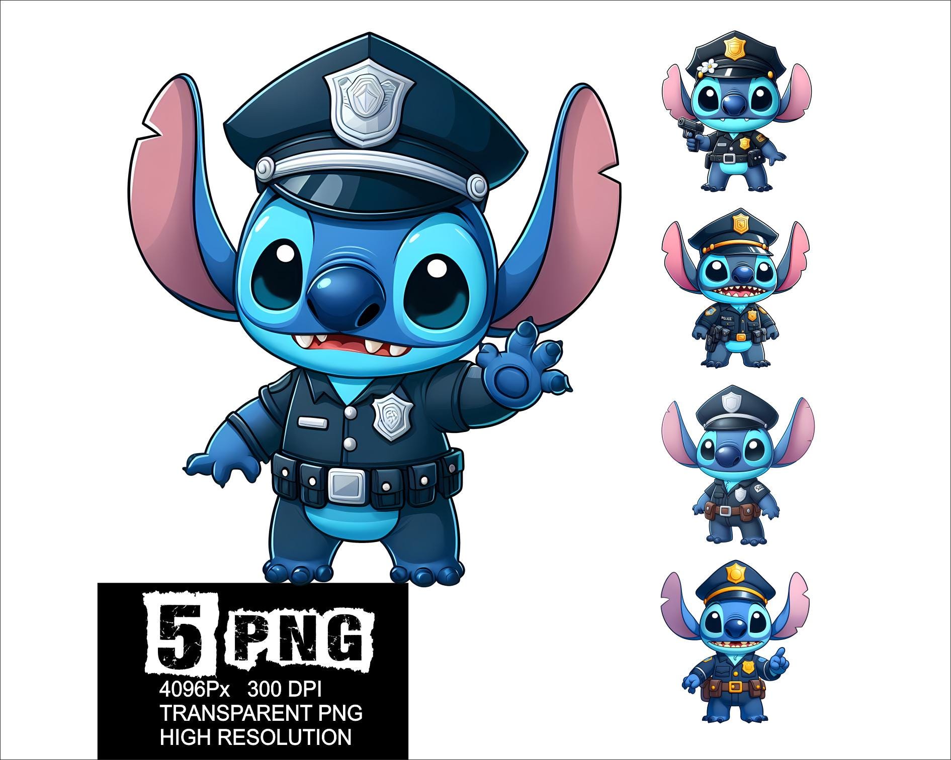Stitch Police Design 5 PNG Stitch Clipart High Resolution Png Design ...