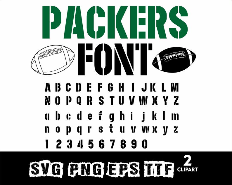 Packers Font Svg Football Alphabet Packer Svg Font for Cricut Svg Png ...
