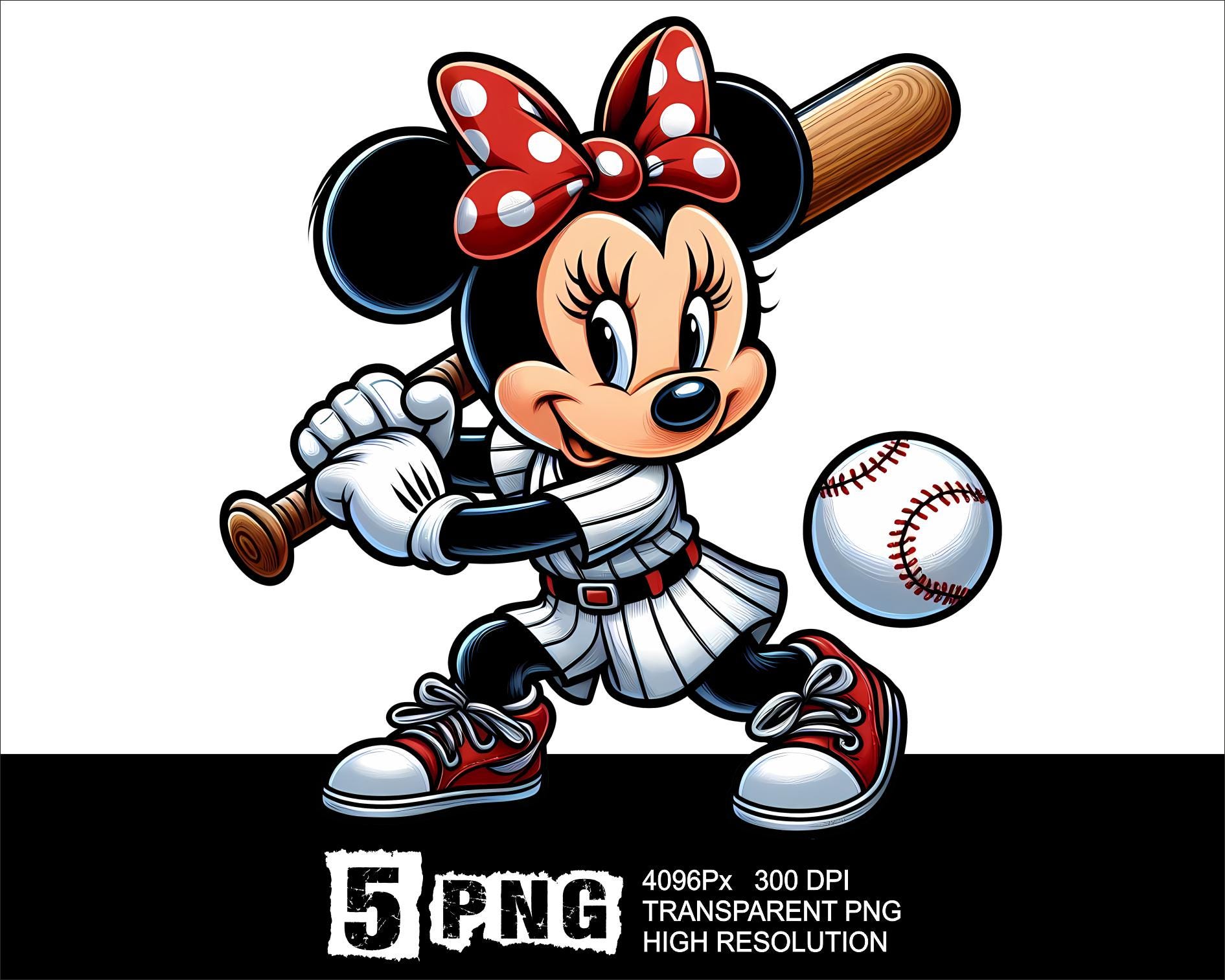 Minnie Baseball Girl Design 5 PNG Minnie Clipart High Resolution Png ...