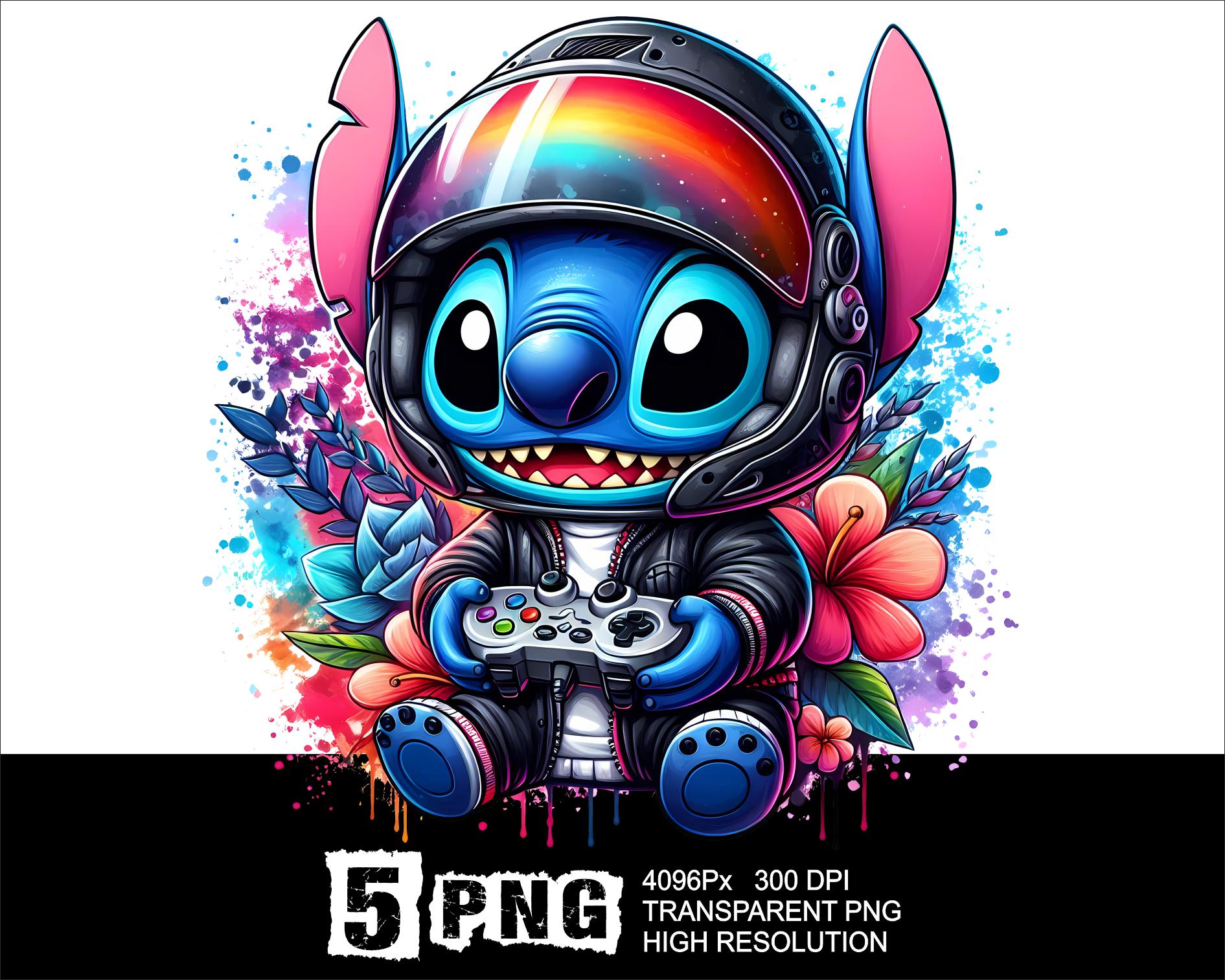 Soldier Stitch Gamer Design 5 PNG Stitch Watercolor Splash Design High ...