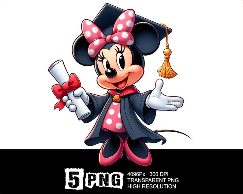 Minnie Graduation Design 5 PNG Mouse Graduation Girl Clipart High ...