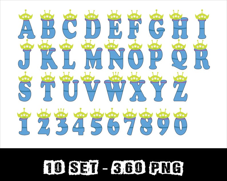 10 Bundle Toy Story Alphabet PNG Letter Toy Story Doodle Font Png ...