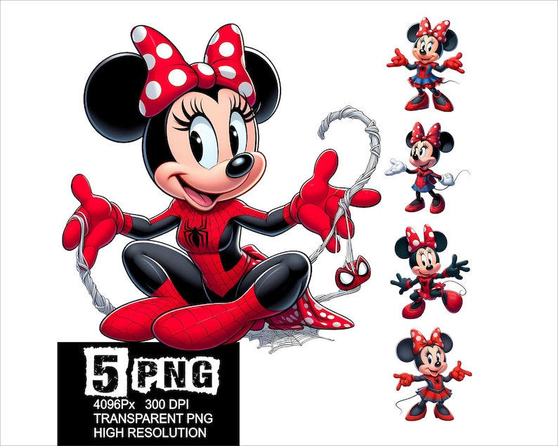 Minnie Hero Girl Spider Design 5 PNG Mouse Girl Hero Clipart High ...