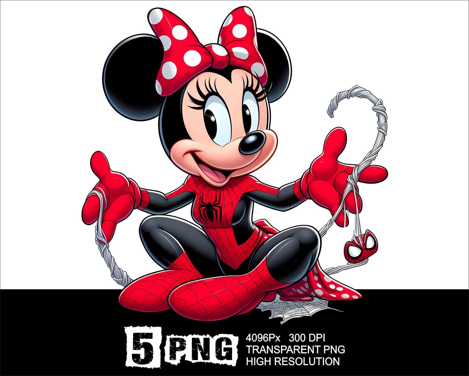 Minnie Hero Girl Spider Design 5 PNG Mouse Girl Hero Clipart High ...