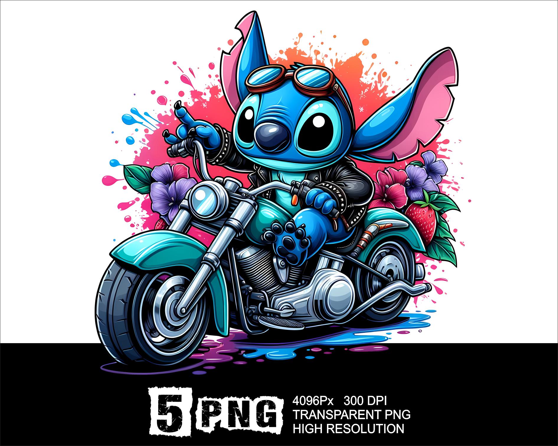 Stitch Harley Motorcycle Design 5 PNG Stitch Splash High Resolution Png ...