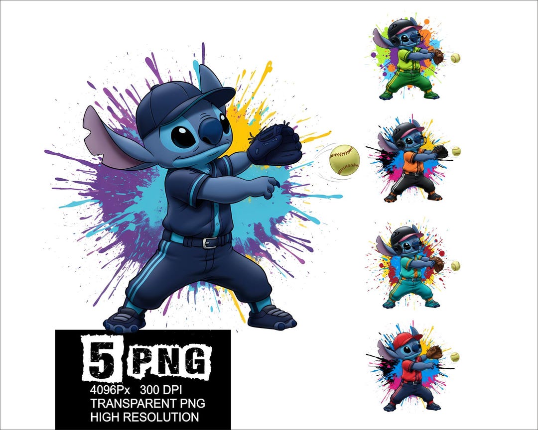Stitch Softball Catcher 5 PNG Stitch Splash Design Softball High ...