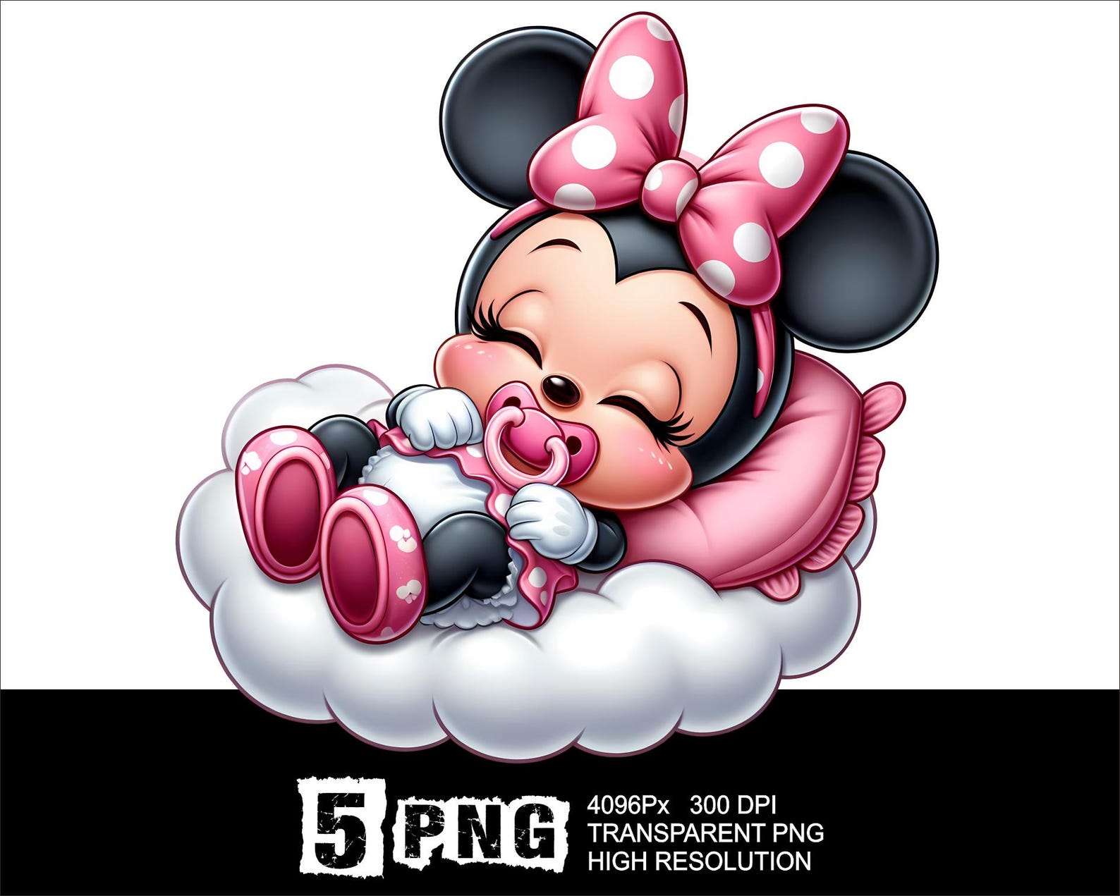 Sleeping Baby Minnie Design 5 PNG Minnie Clipart High Resolution Png ...