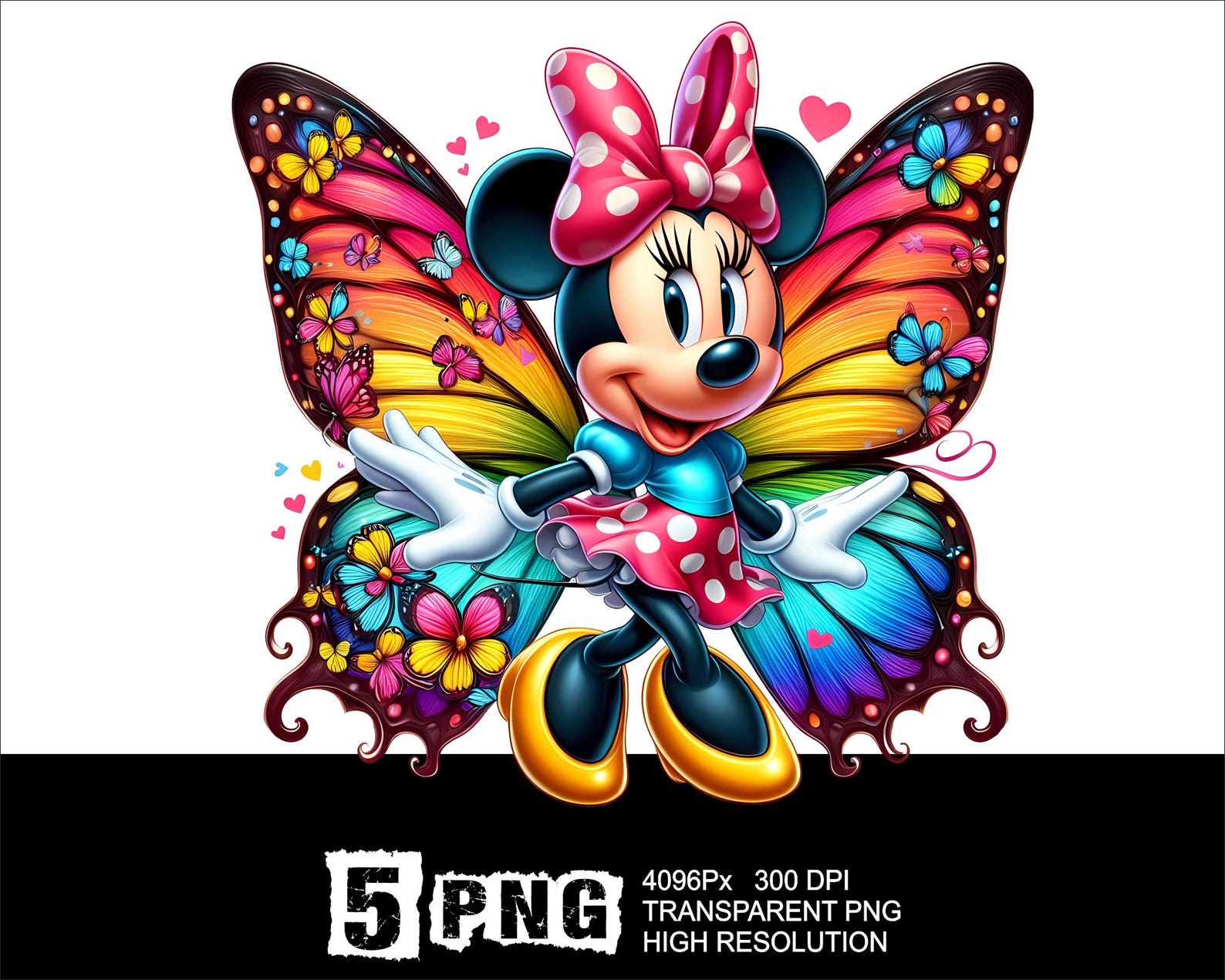 Minnie Butterfly Girl Design 5 PNG Minnie Clipart High Resolution Png ...