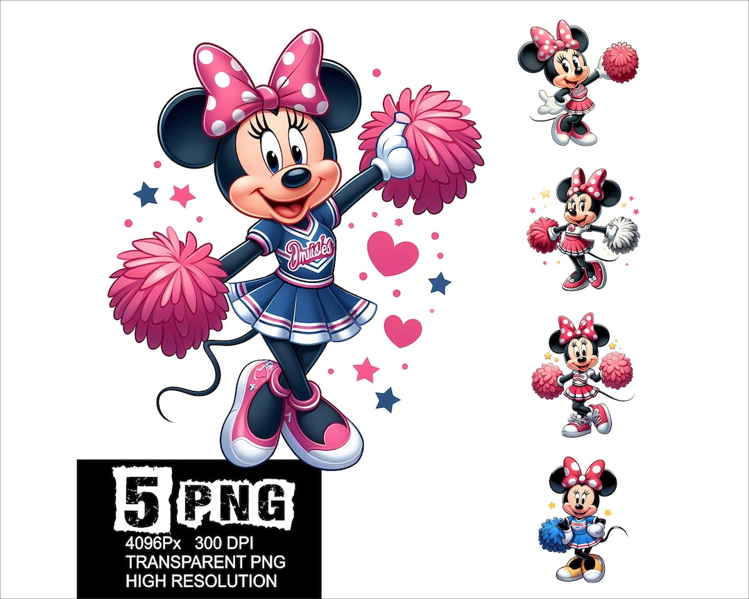 Minnie Cheer Girl Design 5 PNG Mouse Cheer Girl Clipart High Resolution ...