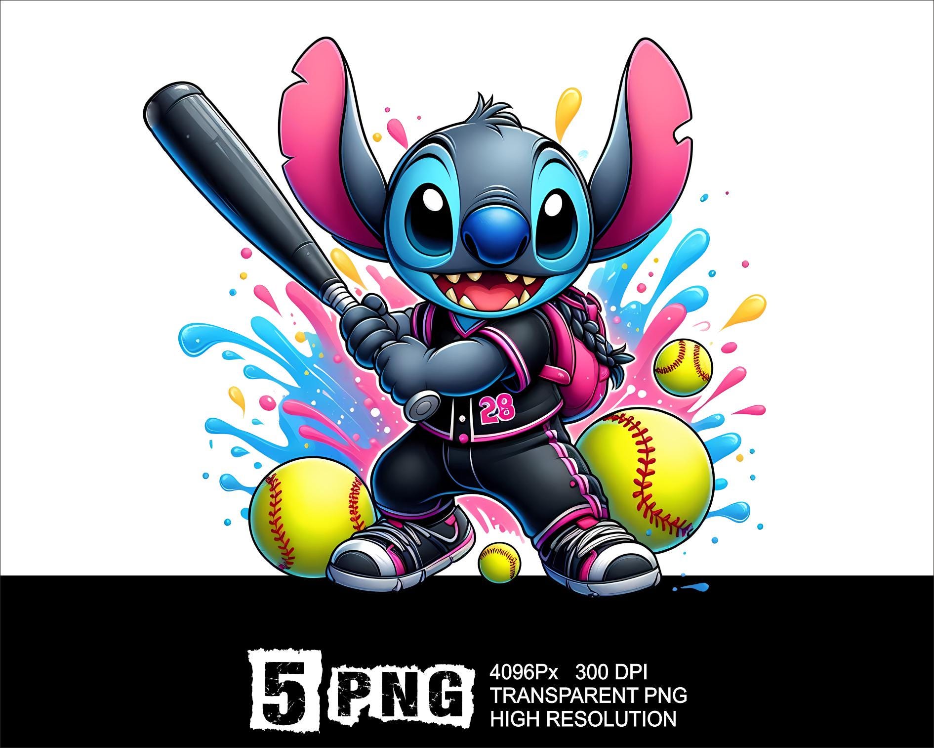 Stitch Softball Design 5 PNG Stitch Clipart High Resolution Png Design ...