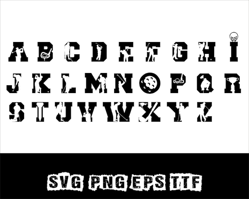 Golf Font Svg Sport Alphabet Svg Font for Cricut Svg Png Eps TTF Font ...