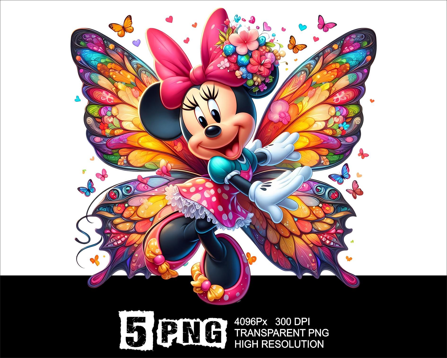 Minnie Butterfly Girl Design 5 PNG Minnie Clipart High Resolution Png ...