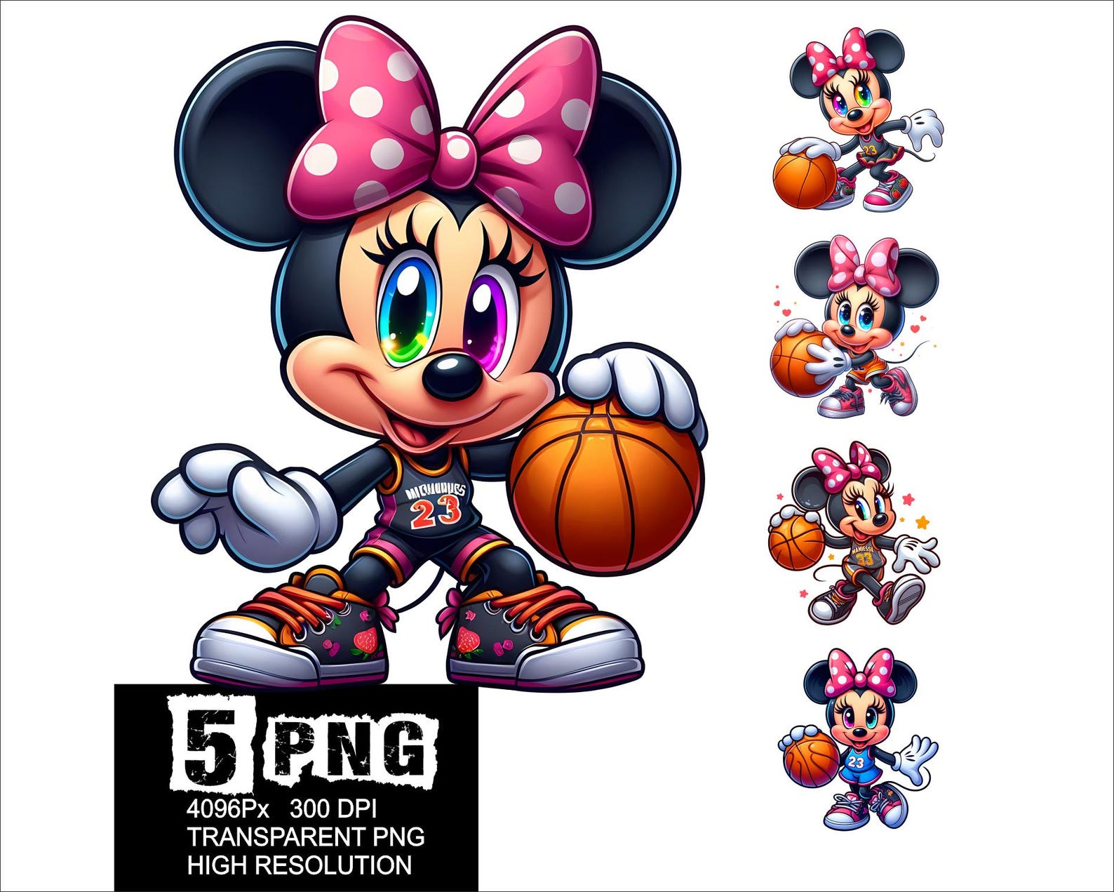 Minnie Basketball Girl Design 5 PNG Minnie Clipart High Resolution Png ...