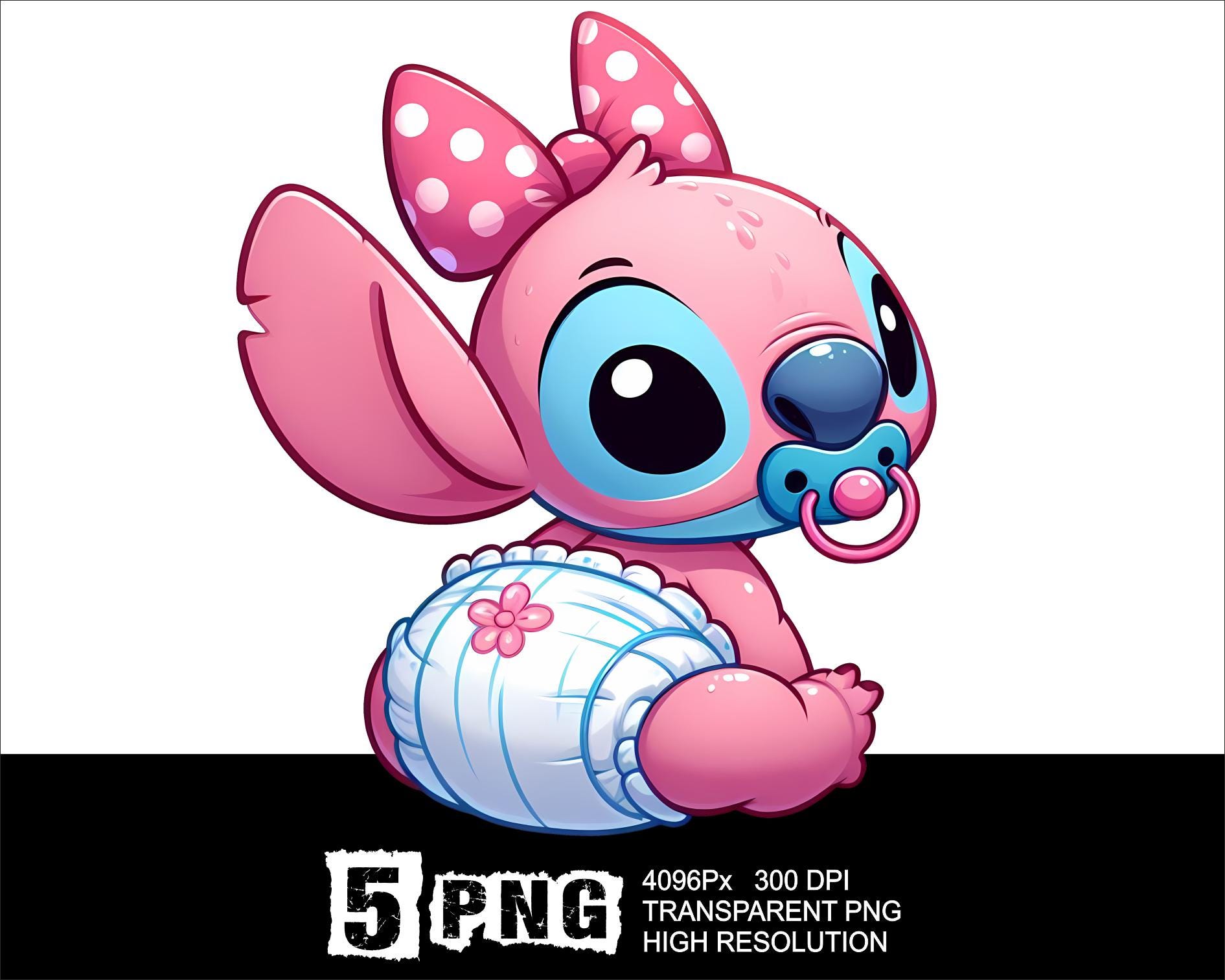Girl Baby Stitch Design 5 PNG Angel Stitch Clipart High Resolution Png ...