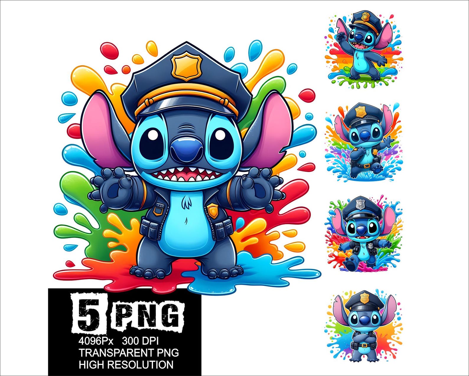 Stitch Police Design 5 PNG Stitch Clipart High Resolution Png Design ...