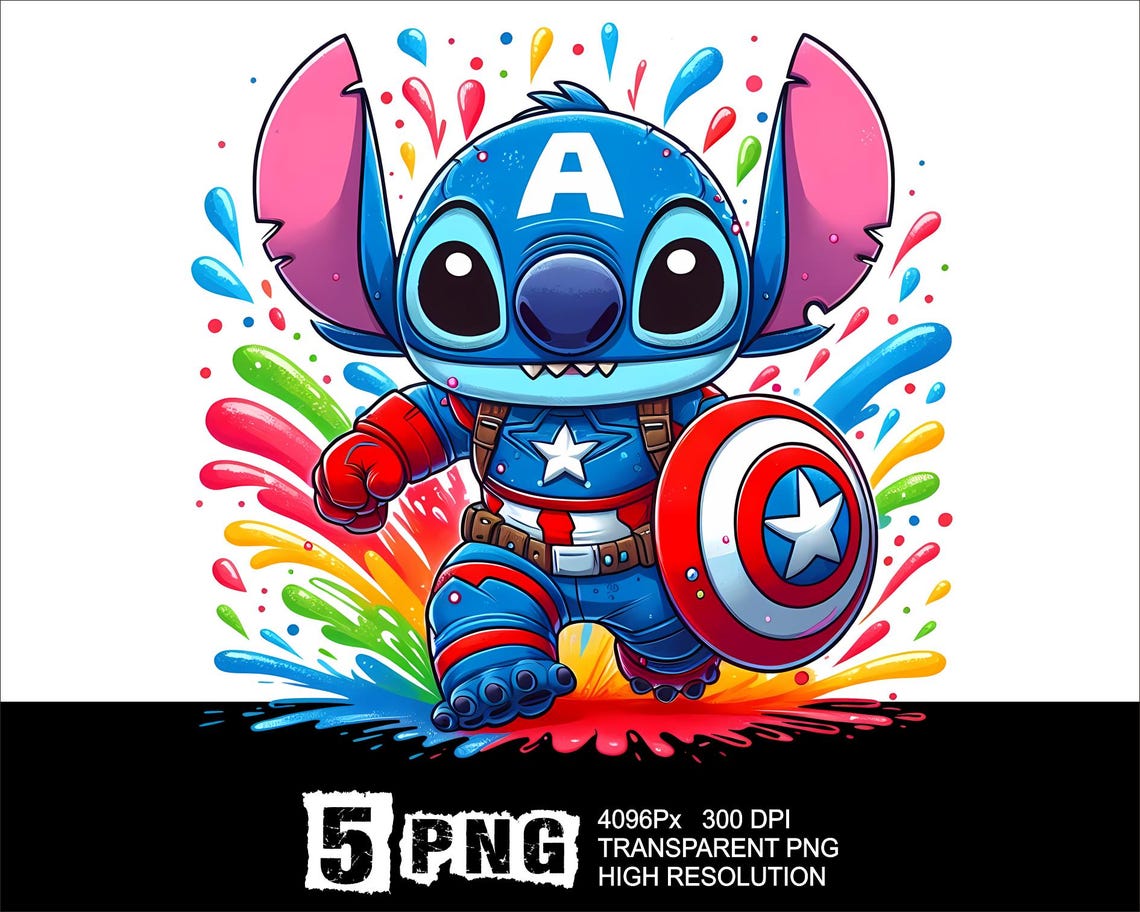 Stitch Hero Captain Design 5 PNG Stitch Clipart High Resolution Png ...
