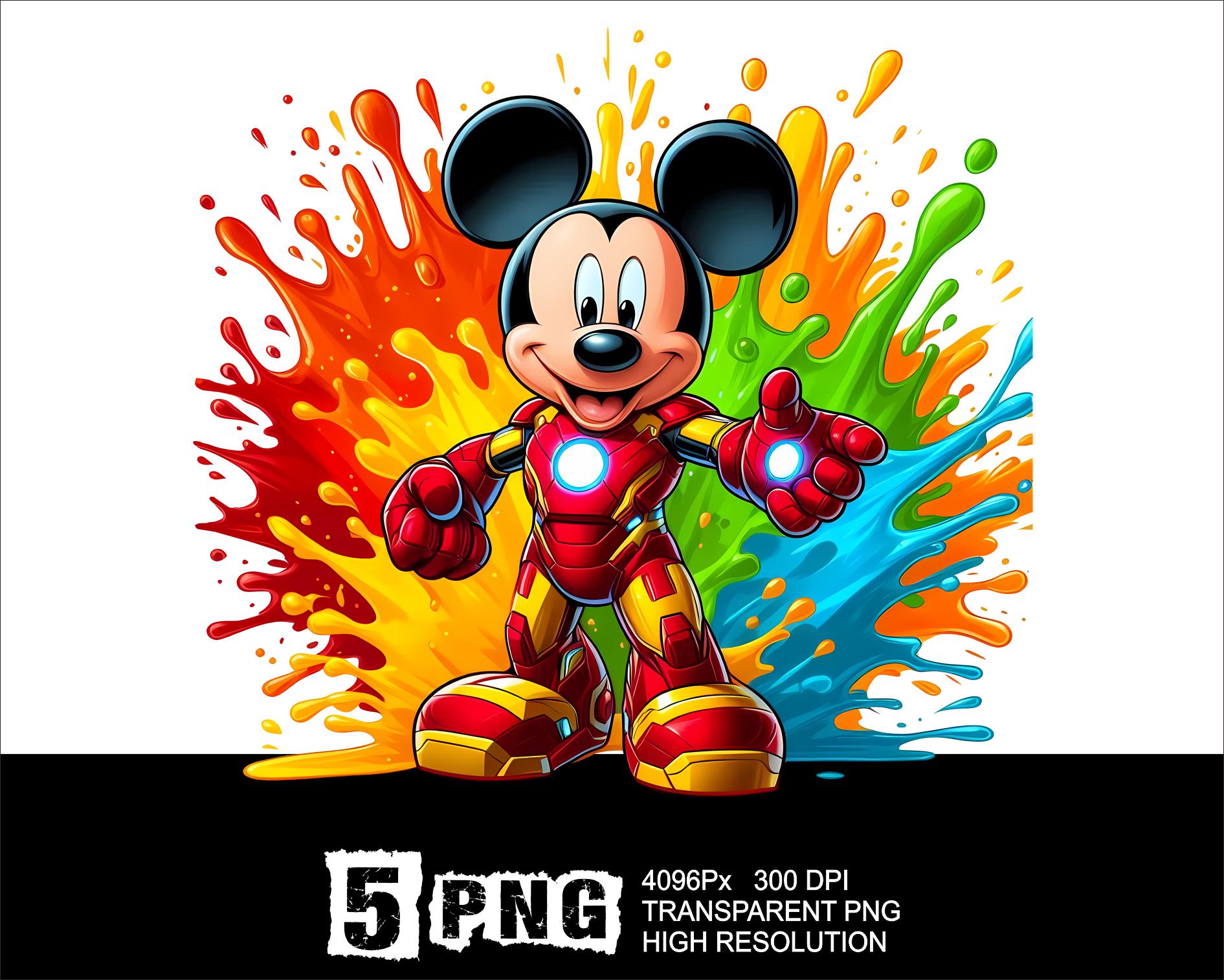 Mickey Hero Iron Mouse 5 PNG Design Mickey Hero Splash High Resolution ...