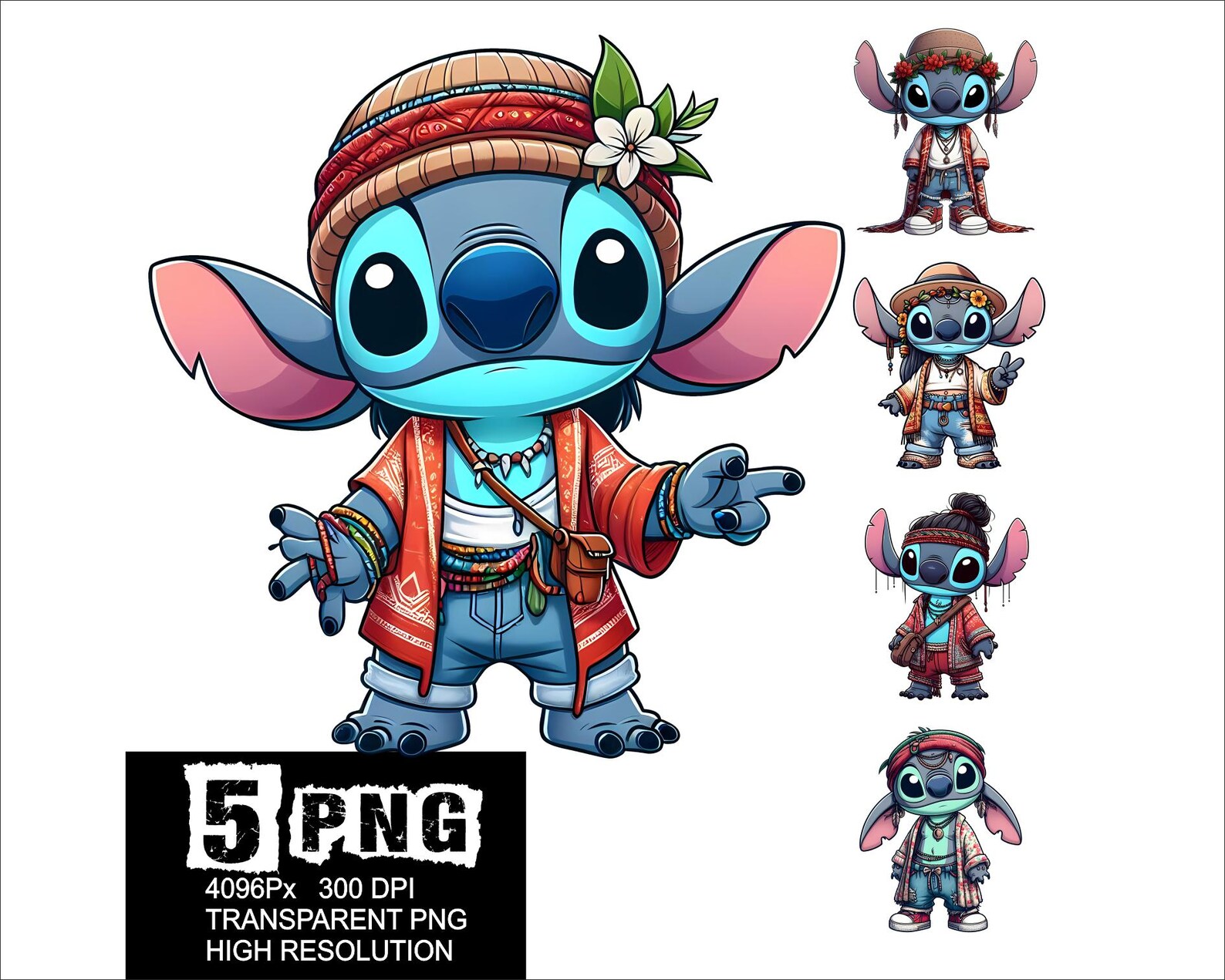 Stitch Boho Design 5 PNG Stitch Clipart High Resolution Png Design Boho ...