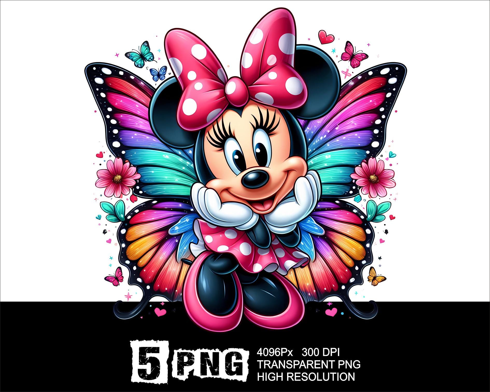 Minnie Butterfly Girl Design 5 PNG Minnie Clipart High Resolution Png ...
