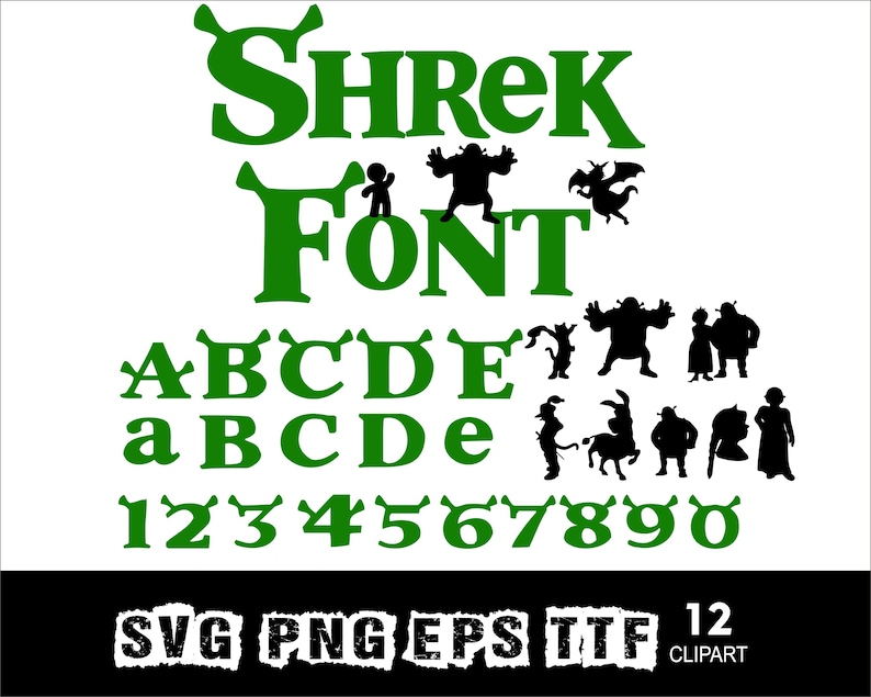 Cartoon Shrek Font Svg Hero Alphabet Superhero Svg Font for Cricut Svg ...