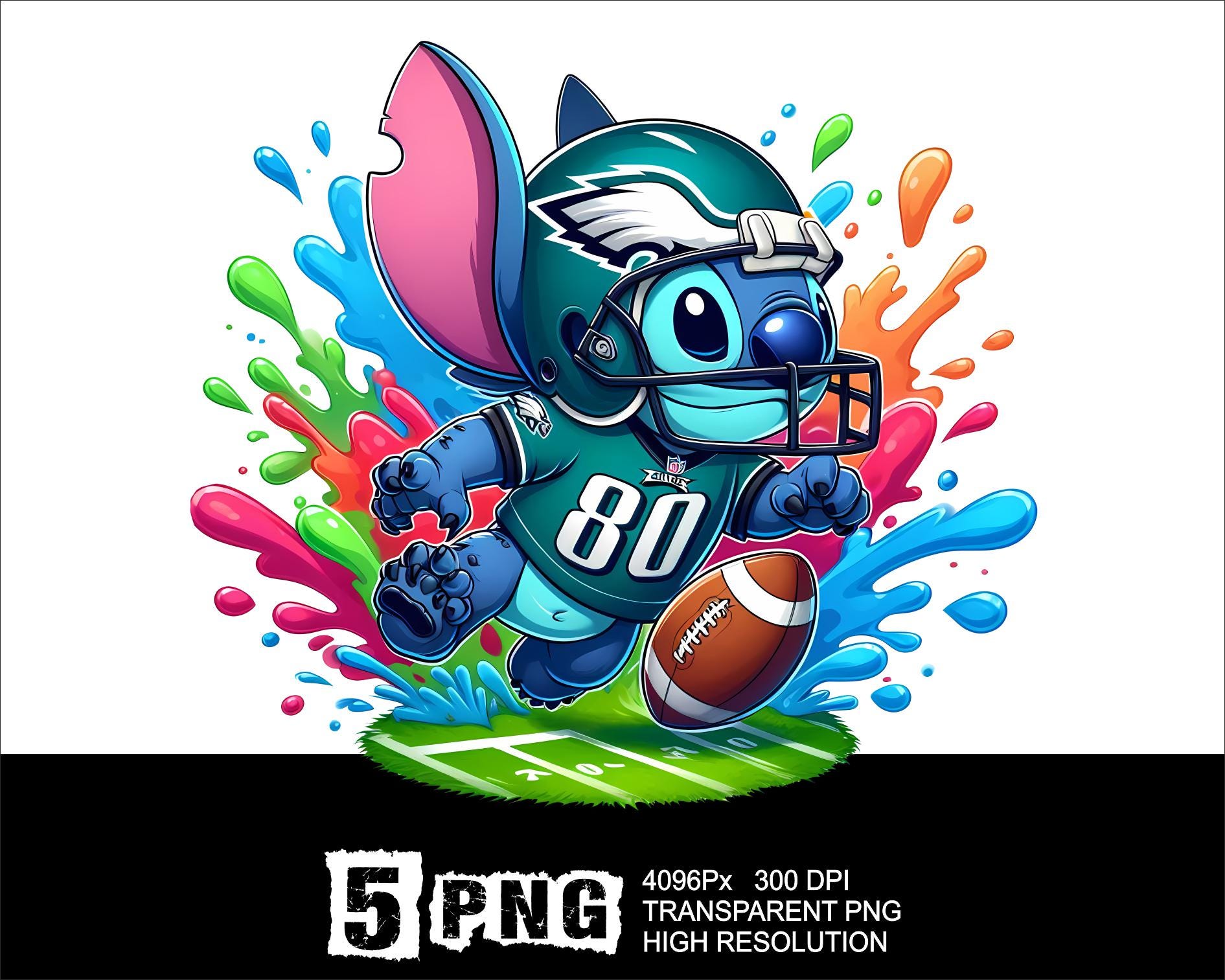 Stitch Football P-eagles 5 PNG Stitch Splash Design High Resolution Png ...