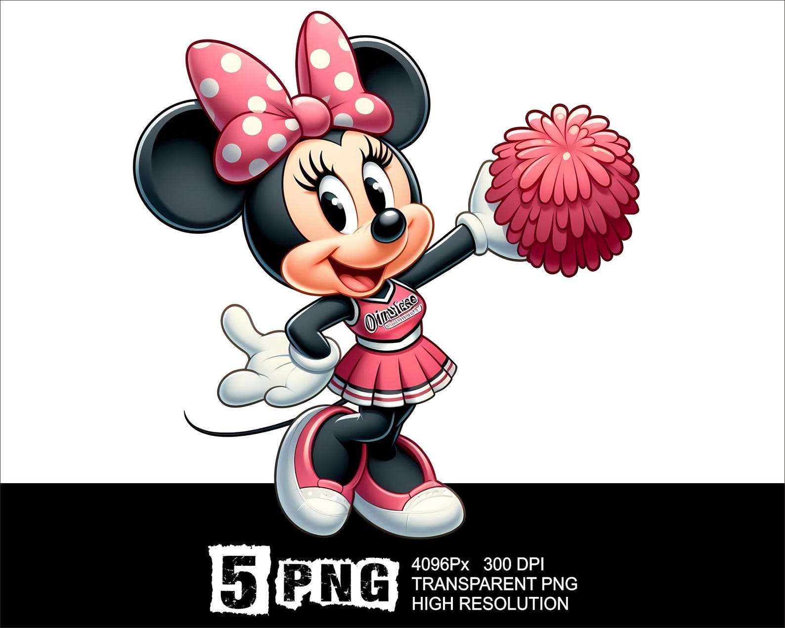 Minnie Cheer Girl Design 5 PNG Mouse Cheer Girl Clipart High Resolution ...