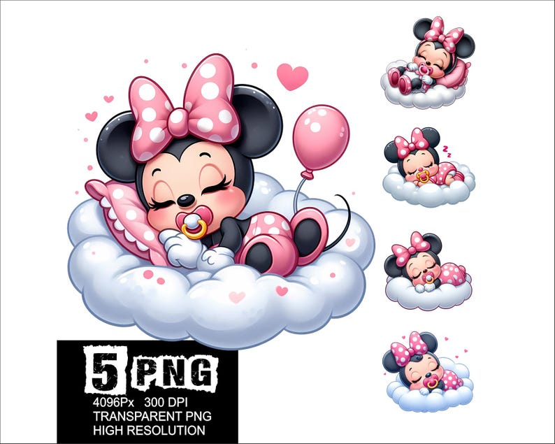 Sleeping Baby Minnie Design 5 PNG Minnie Clipart High Resolution Png ...